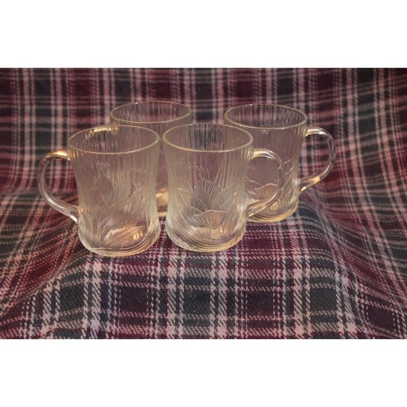 Dining | Arcoroc France Glass Canterbury Crocus Coffee Mugs | Poshmark
